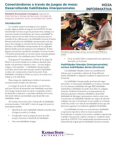 Spanish: Bonding Thru Board Games: Developing Soft Skills, Fact Sheet ...